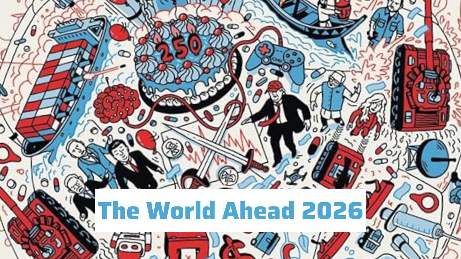 The Economist y The World Ahead 2026 iconos, advertencias